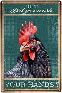 Amazon.com: Funny Chicken Coop Metal Tin Sign, But Did You Wash Your ...