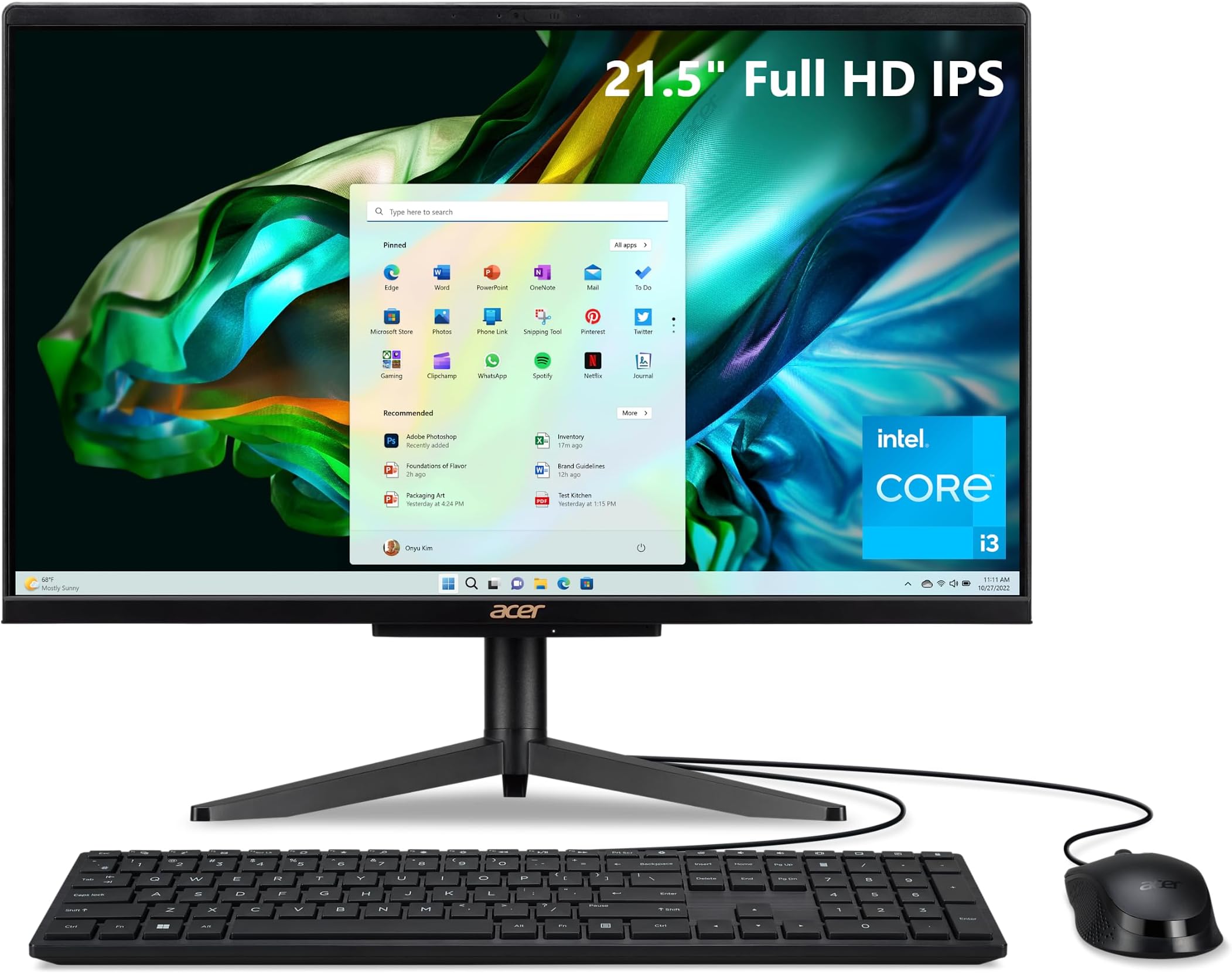 Amazon.com: Acer Aspire C22-1610-UA91 AIO Desktop | 21.5" Full HD 1920 ...