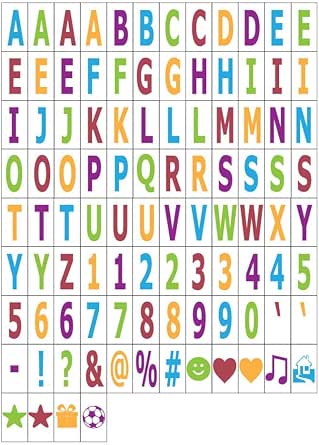 MagiGlow 100 Pastel Colour Letters, Numbers & Symbols for Use with ...