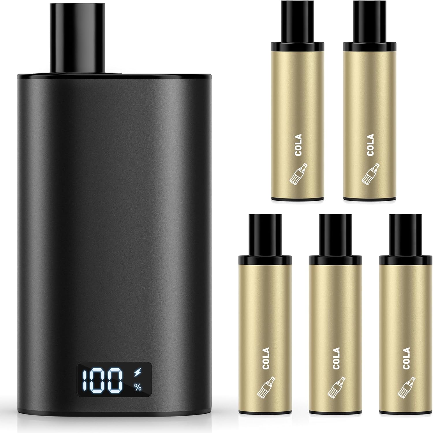 Amazon | DBL 電子タバコ べイプ ポッド交換式 コーラ ポッド5個付き 25000回吸引可能 LEDディスプレイ搭載 爆煙 使い捨てカートリッジ 充電可能 持ち運び シーシャ ...