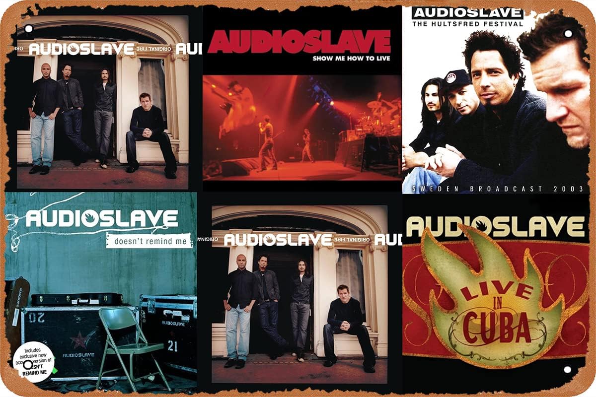 Amazon.com: Clilsiatm Audioslave Band Poster Vintage Metal Tin Sign ...