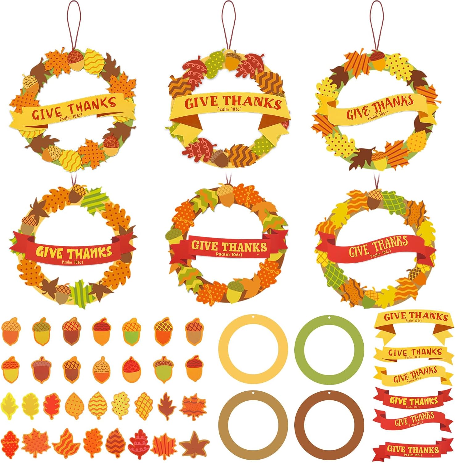 Amazon.com: Crtiin 24 Sets Christian Thanksgiving Crafts for Kids Give ...