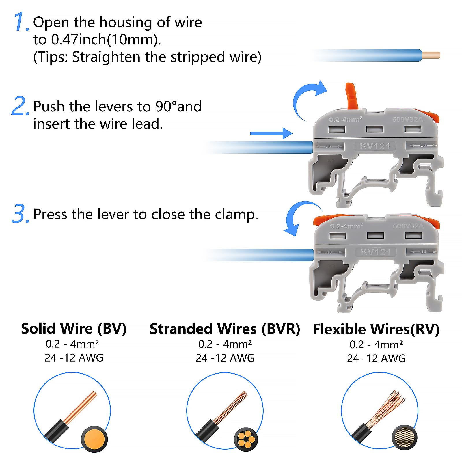 Snapklik.com : 50PCS DIN Rail Terminal Blocks Kit, Universal Compact ...