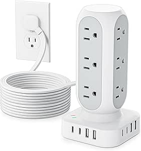 Amazon.com: Tower Surge Protector Power Strip, 10FT Extension Cord with ...