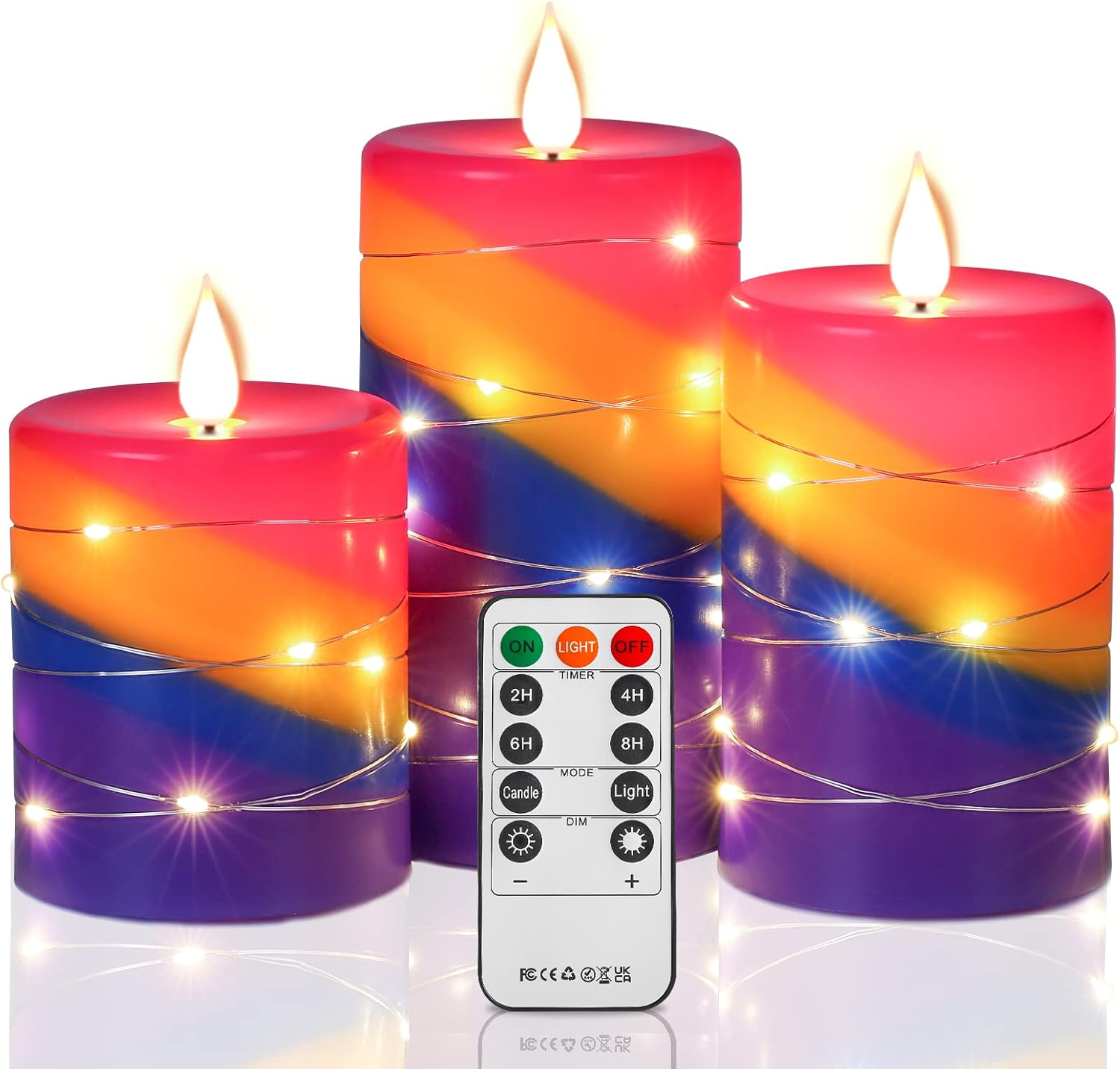 Amazon.com: Da by Colored flameless Candle Remote Controlled LED ...