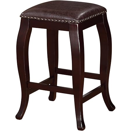 Amazon.com: Linon San Francisco Square Top Bar Stool, Caramel : Home ...