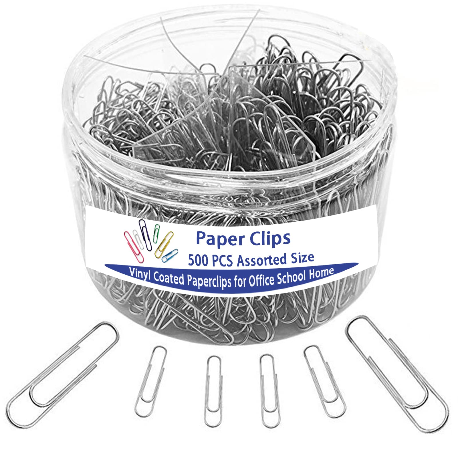500 Pcs Paper Clips Non Skid Sliver Medium And Jumbo Paper Clips 2