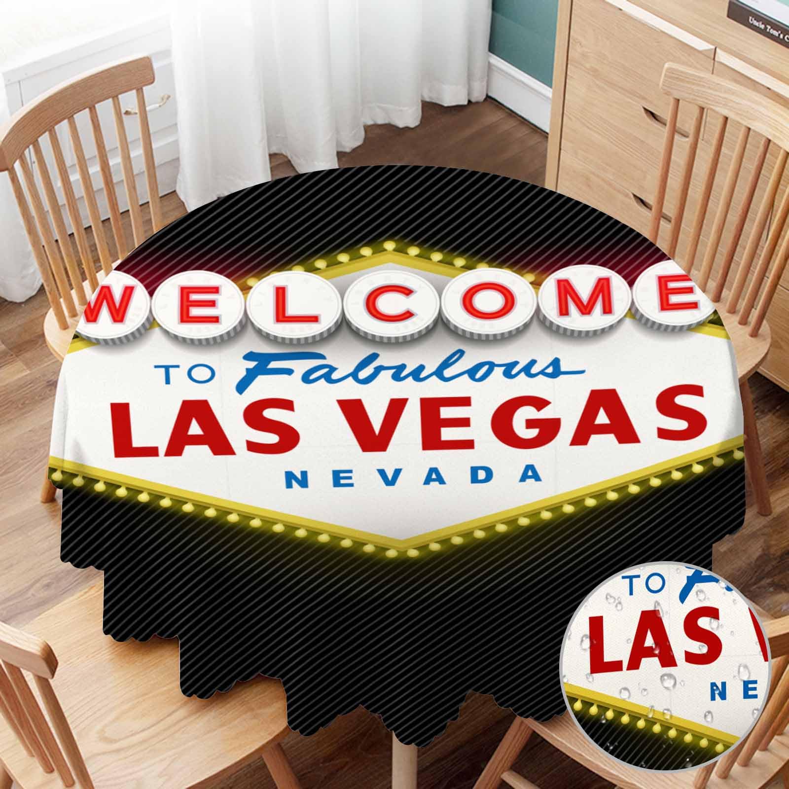 Amazon.com: Yibeas Welcome to Fabulous Round Tablecloth 60 inch Table ...