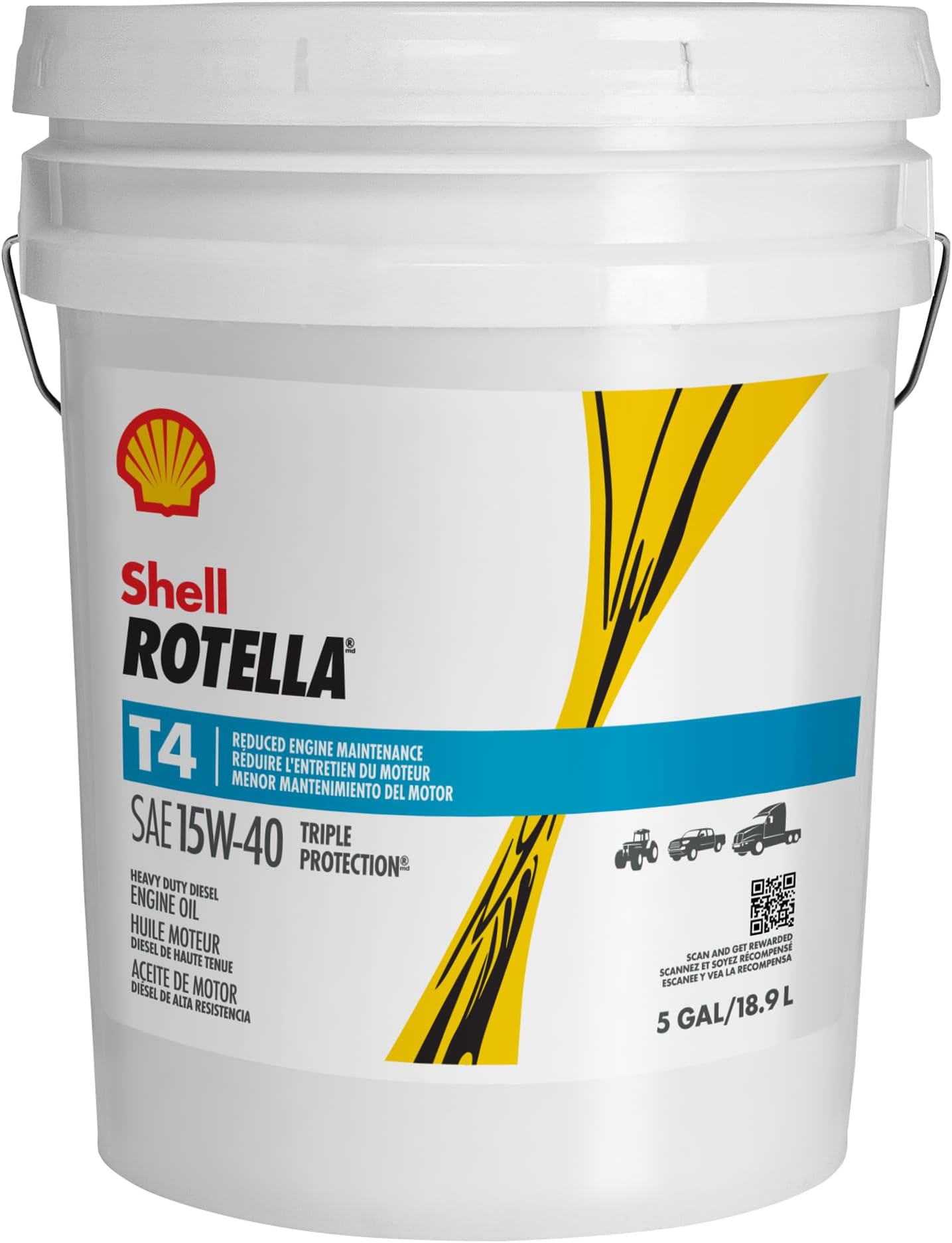 Amazon.com: Shell Rotella T4 Triple Protection 15W-40 Diesel Engine Oil ...