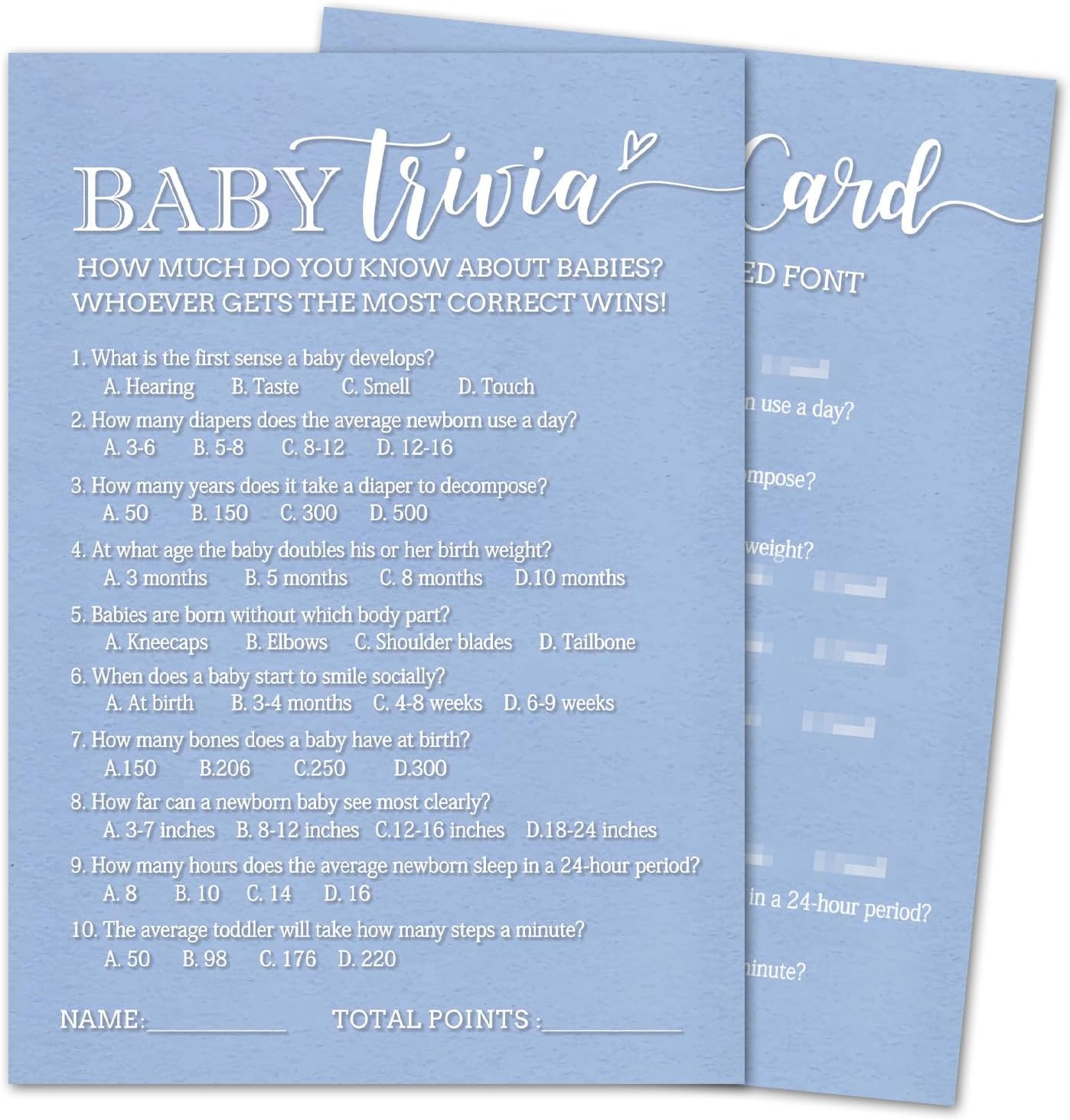 Amazon.com: Baby Shower Games, Baby Trivia Game - Gender Reveal Ideas Baby Announcement Party ...