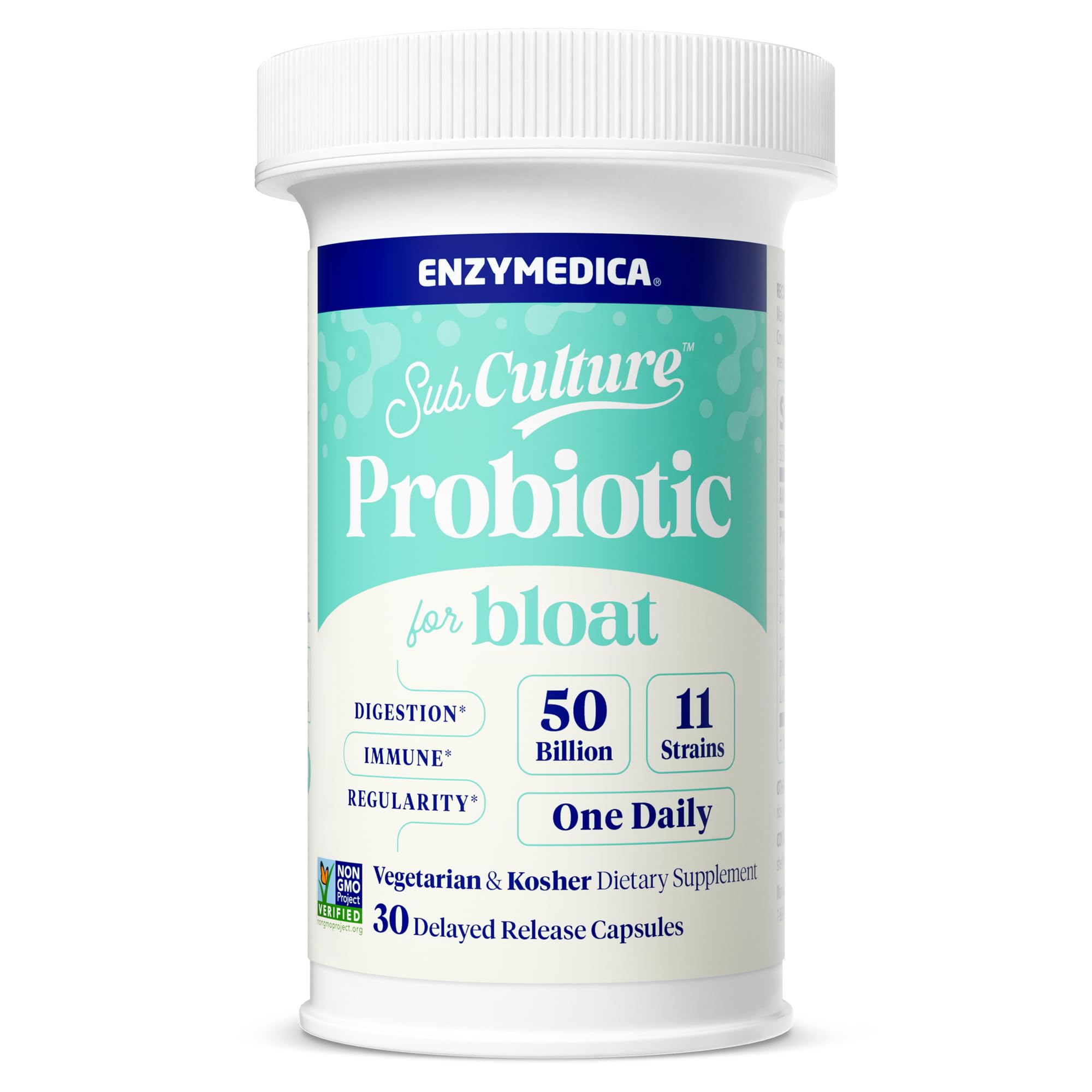 Amazon.com: Enzymedica SubCulture Probiotics for Gas & Bloating, 50 ...