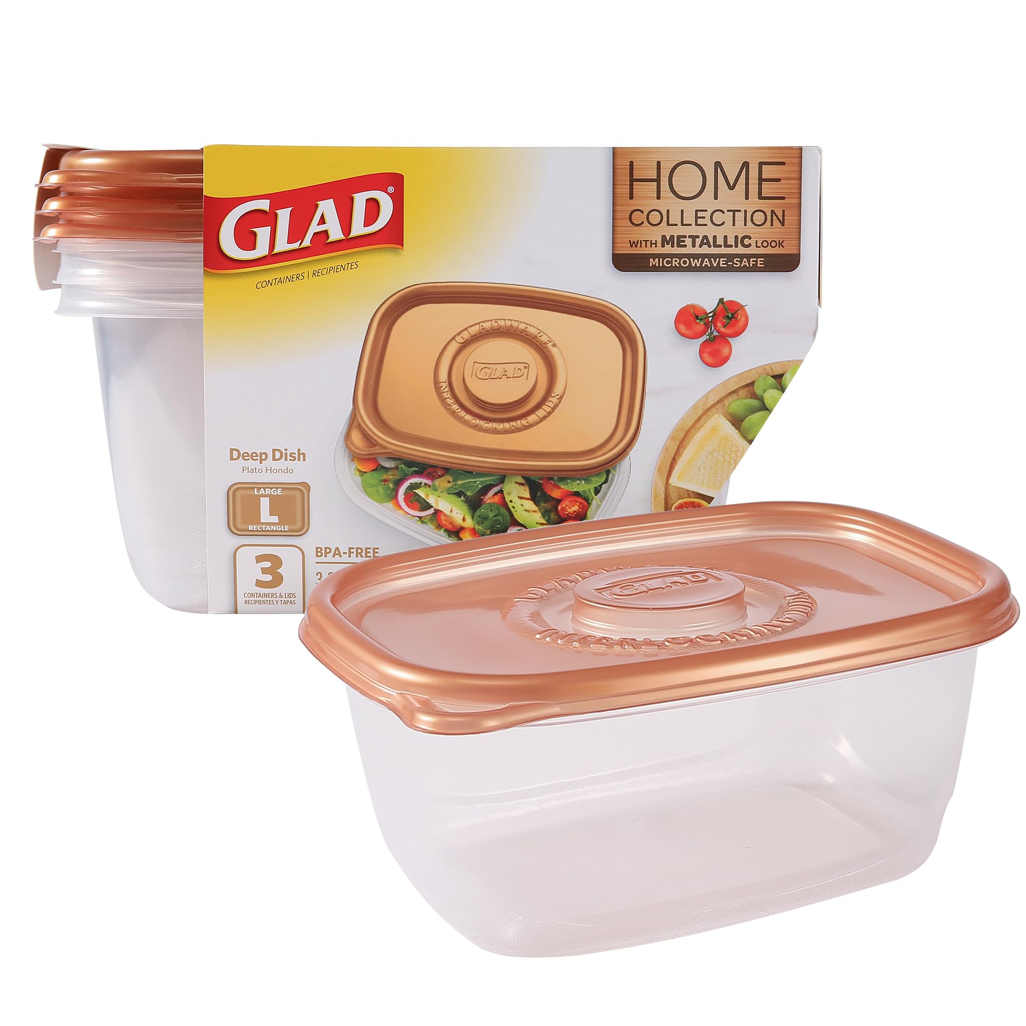 Amazon.com: GladWare Home Deep Dish Food Storage Containers, Large ...