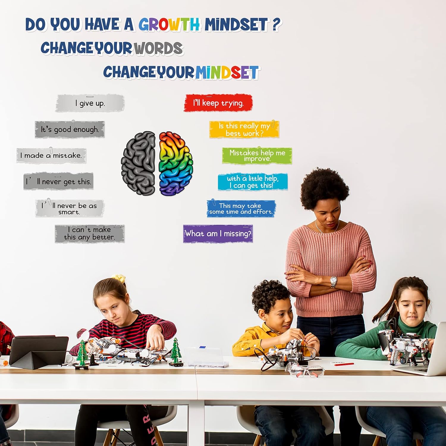 Buy 27 Pcs Growth Mindset Posters Bulletin Board Decorations Set ...