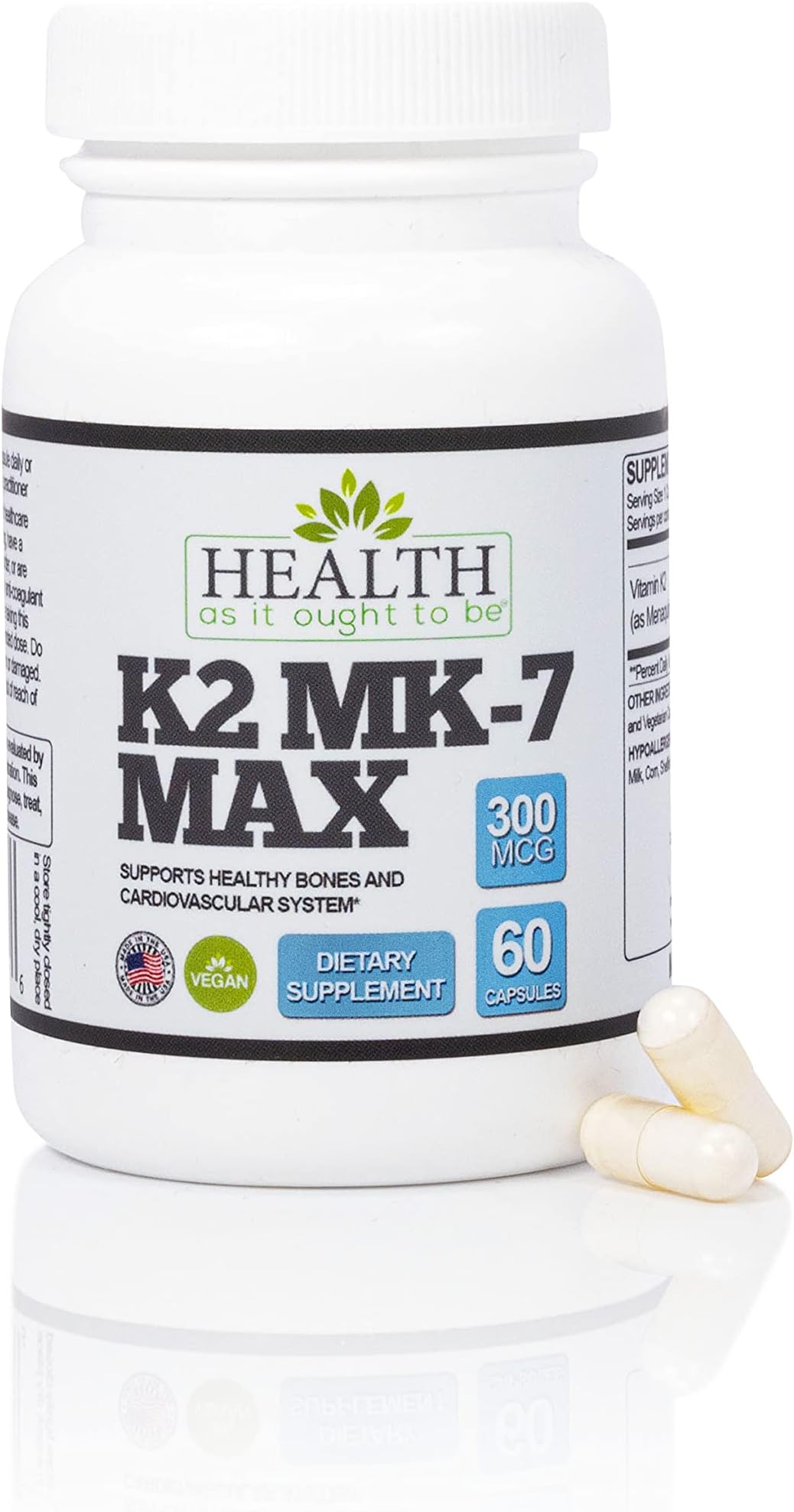 Amazon.com: Triple Strength Vitamin K2 ? Bone Health ? 300 MCG (120 ...