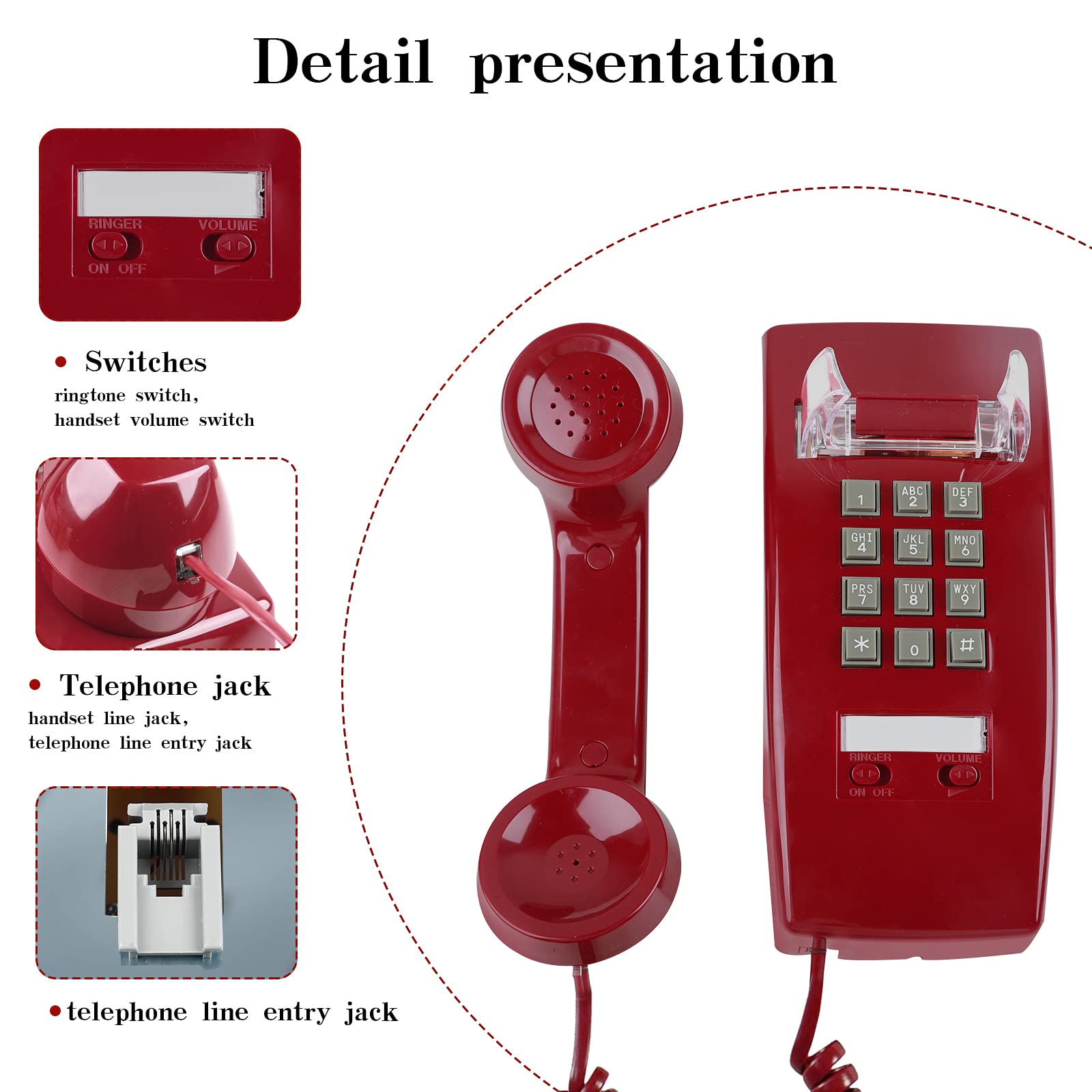 Snapklik.com : Retro Wall Phone, Sentno Vintage Wall Mounted Phones For ...
