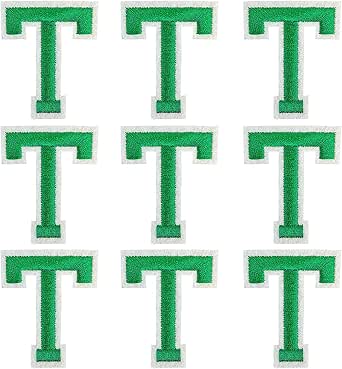Amazon.com: GYGYL Iron on Letters Patches, 9Pcs of 2 Inch Green Letter ...