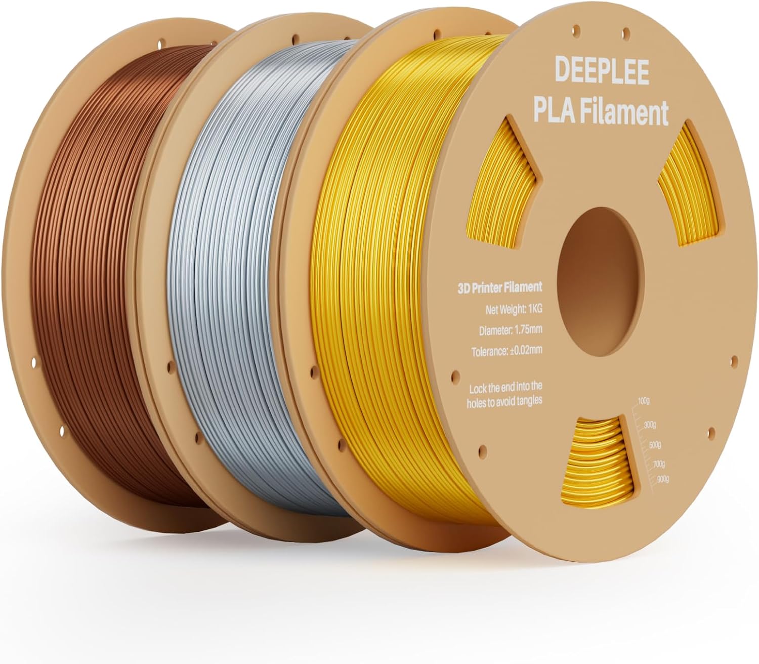 Amazon.com: DEEPLEE Silk PLA 3D Printer Filament 1.75mm 3kg, Silk Gold ...