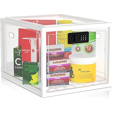 Amazon.com: Medicine Lock Box, Medication Lockable Container for ...
