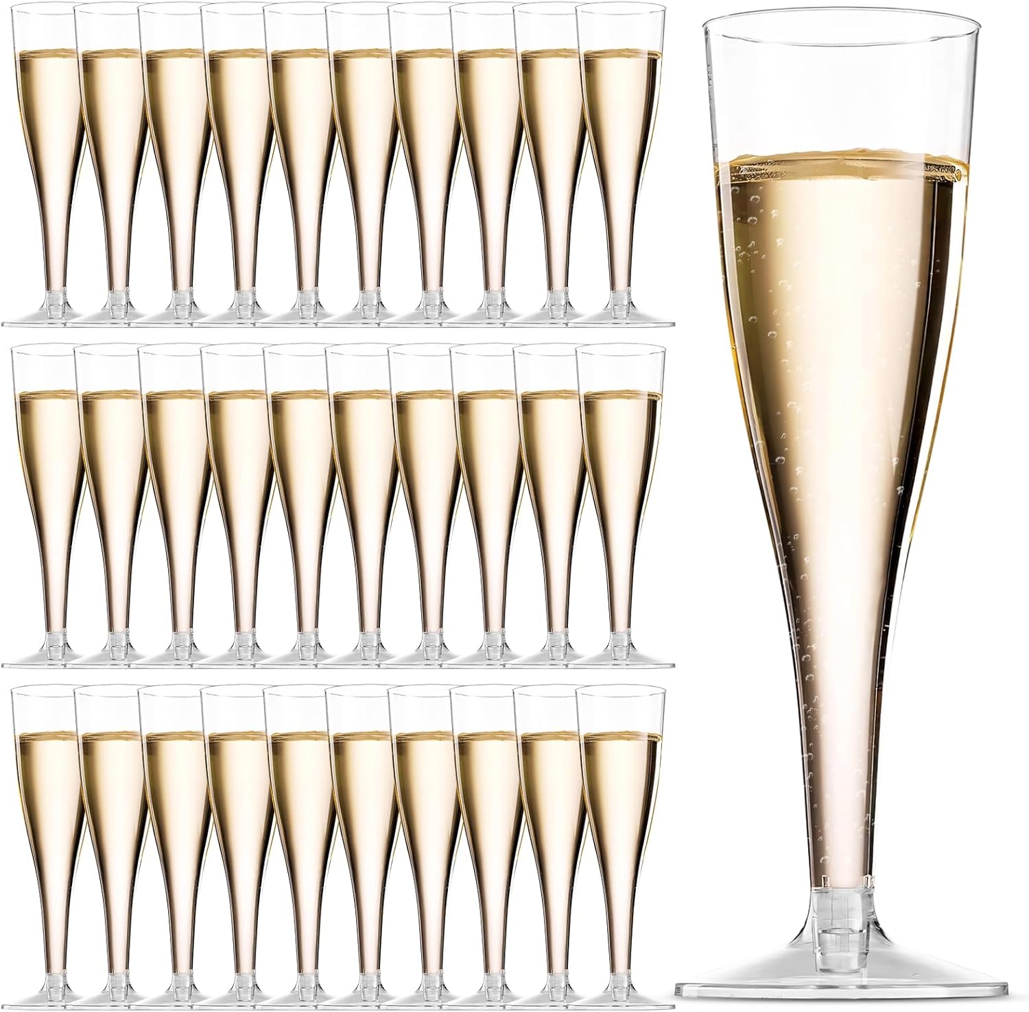 Copas de Champagne de Plástico Reutilizables,Contiene 30 Piezas de ...