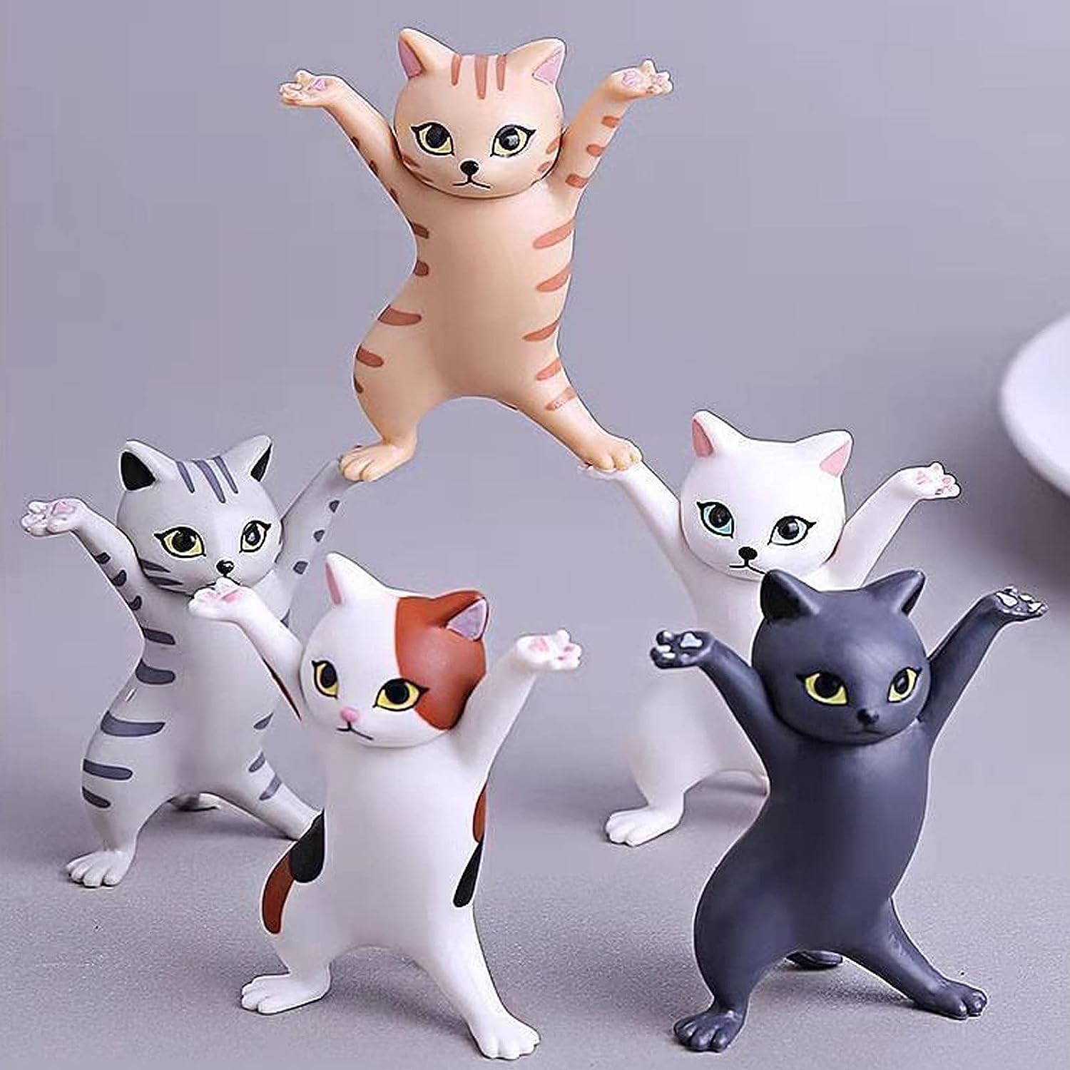 5-PCS Funny Cat Pen Holder - Dance Cat Figure Cat, Toy Gift for Kids ...