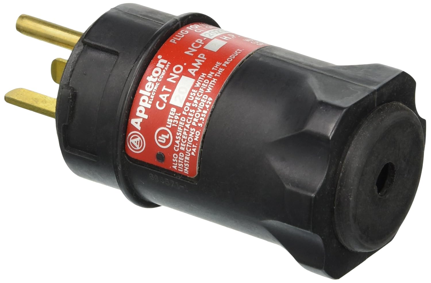 Amazon.co.jp: Appleton NCP-20232 プラグ、NEMA Type 6-20P、250V、20アンペア、2ワイヤー ...