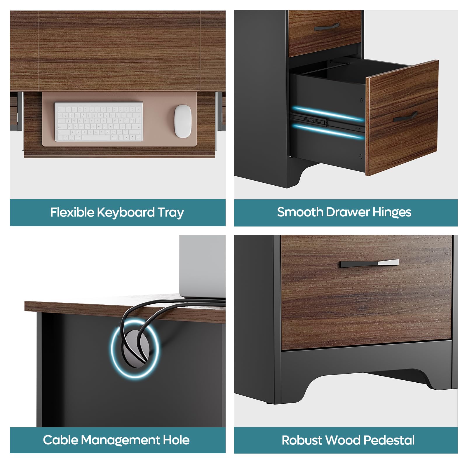 Snapklik.com : Bestier 59” Computer Desk