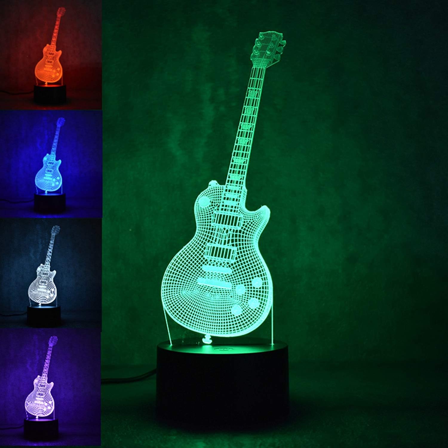 Amazon.com: MOLLY HIESON 3D Music Electric Guitar Lamp Night Light ...