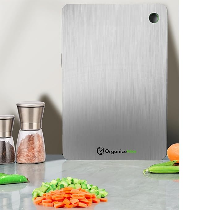 Buy OrganizeMee Large Chopping Board Stainless Steel Metal Cutting ...