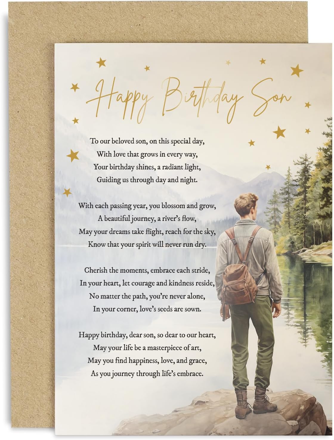 Happy Birthday Son Greeting Card - Heartfelt Poem Birthday Card for Son ...