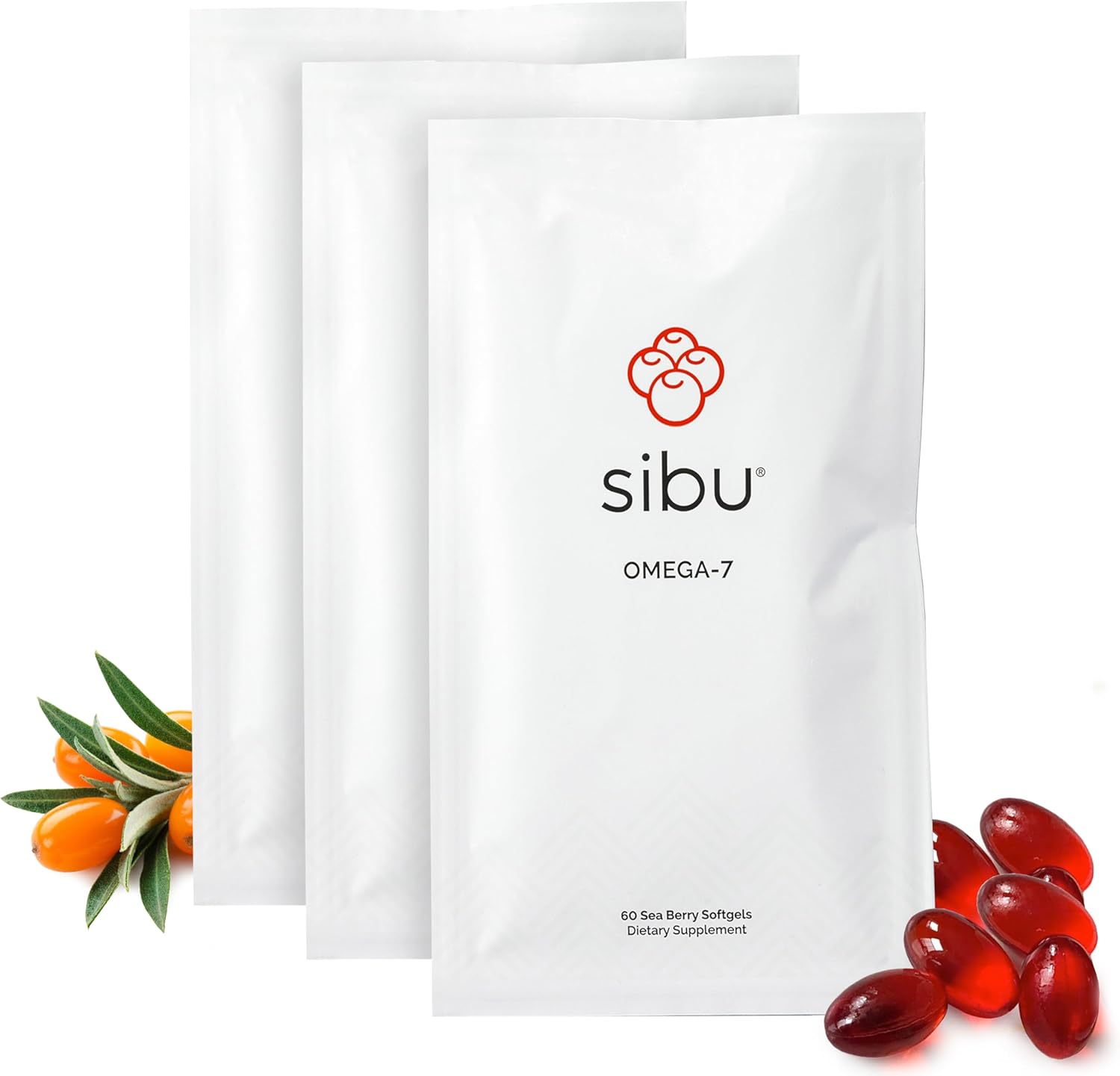 sibu Sea Buckthorn Omega-7 Softgels (90-Day Refill Sachet) – Supplement ...