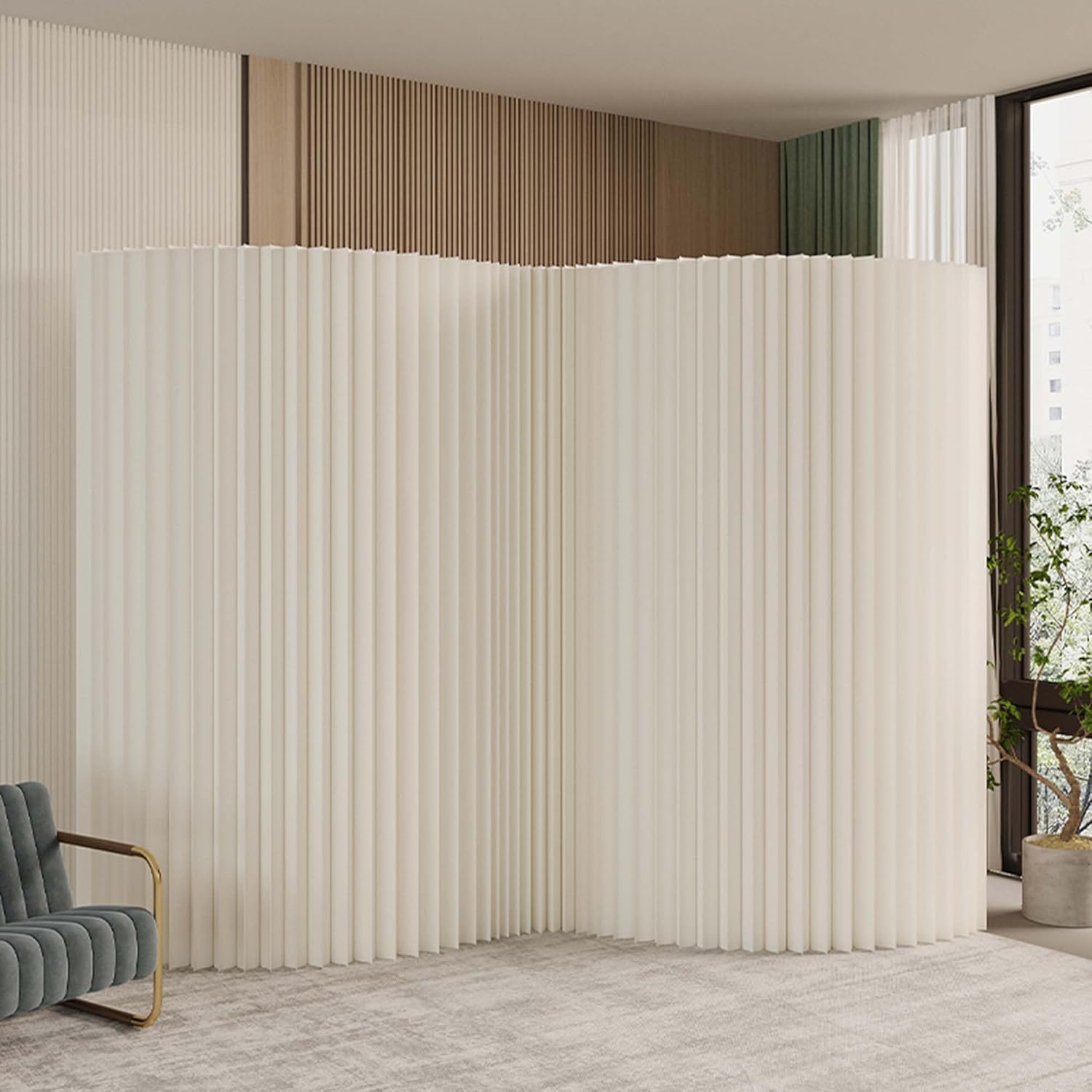 HELLOPAPO Room Divider Privacy Screen – Foldable & Free-Standing ...