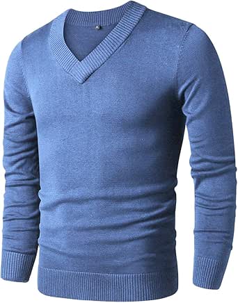 Amazon.com: LTIFONE suéter tejido, cómodo, con cuello en V y manga ...
