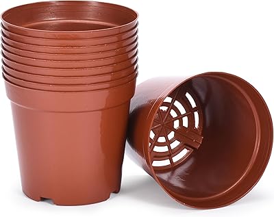 Amazon.com: RooTrimmer Green 10 inch Plastic Planter Pots 10 Pack ...