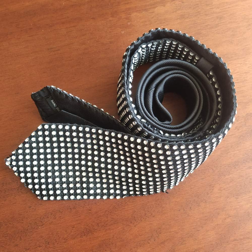 Amazon.com: FFtto Mens Sequin Skinny Tie - Black Shine Sequin Tie Great ...