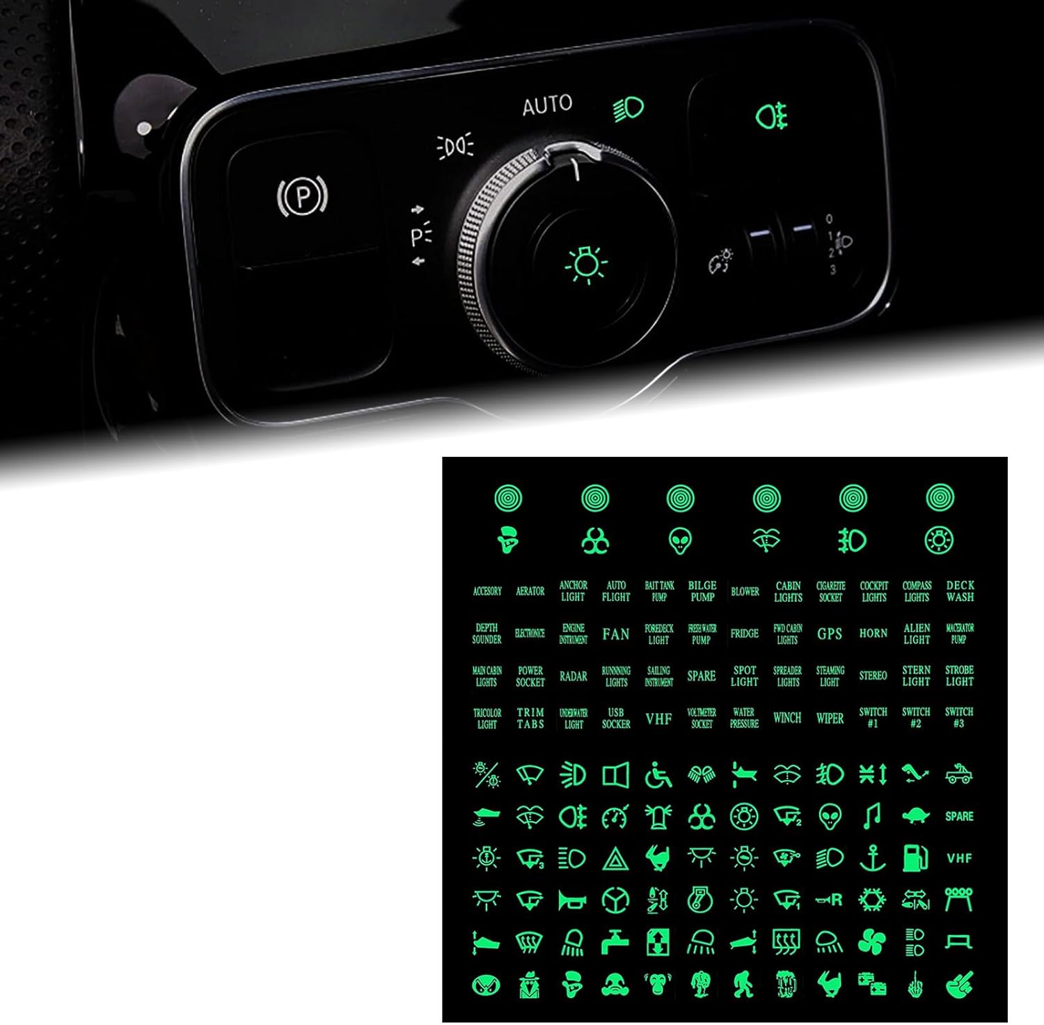 Amazon.com: gunhunt 132 PCS Car Center Console Button Stickers ...