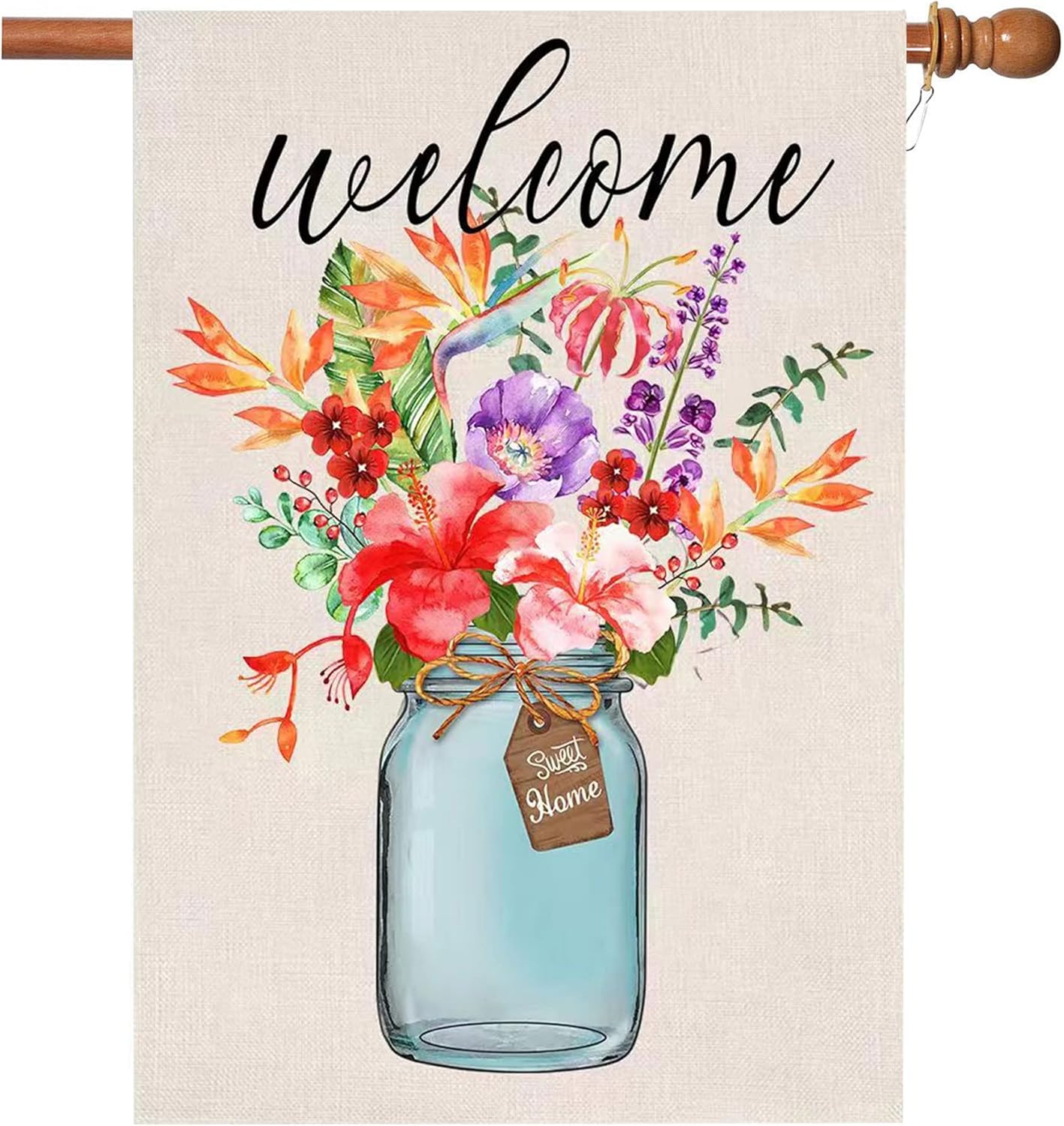 Amazon.com : Spring Summer Flag,Summer House Flags 28 x 40 Inch Double ...