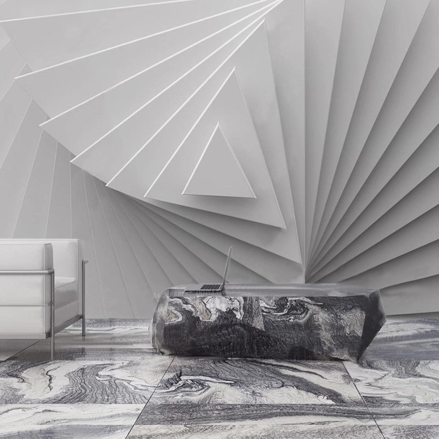 Amazon.com: Modern 3D Stereo Triangle Geometry Line Wall Art Wallpaper ...