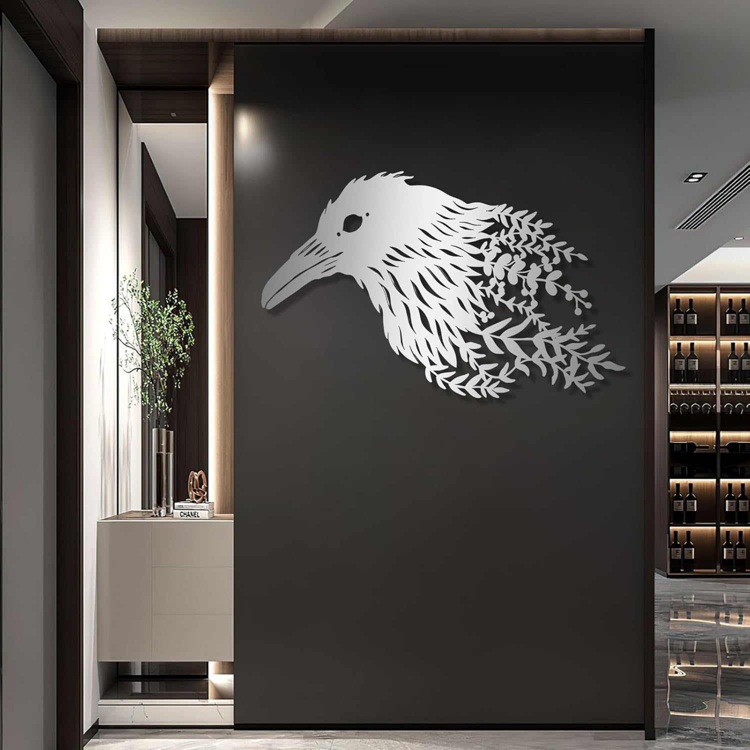 Amazon.com: Crow Metal Wall Decor, Gothic Crow Wall Art, Metal Wall Art ...
