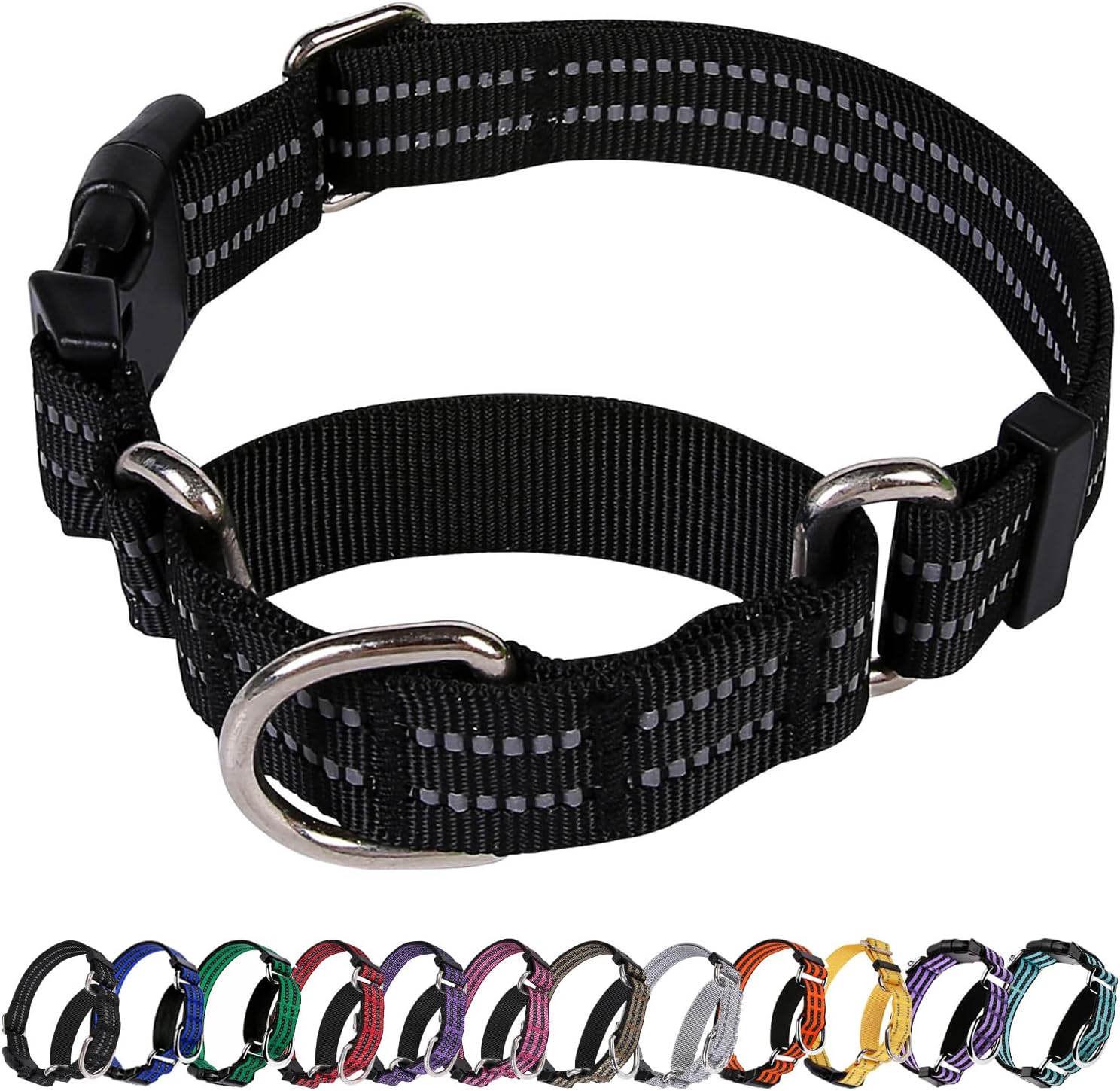 Amazon.com : Hikiko Martingale Dog Collars Reflective Nylon Dog Collar ...
