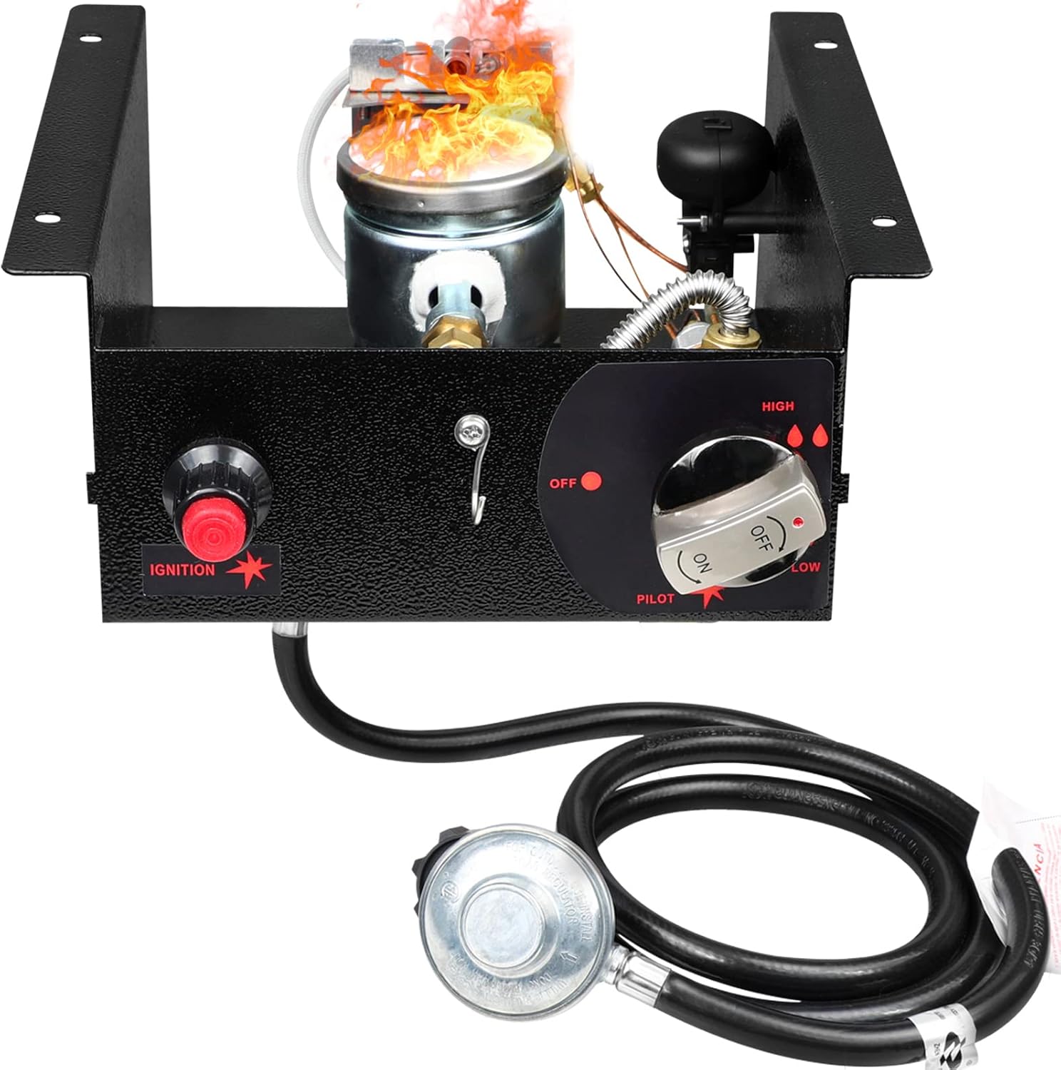 Amazon.com : 4 Bolts Propane Burner with Regulator Valve Assembly Kit ...