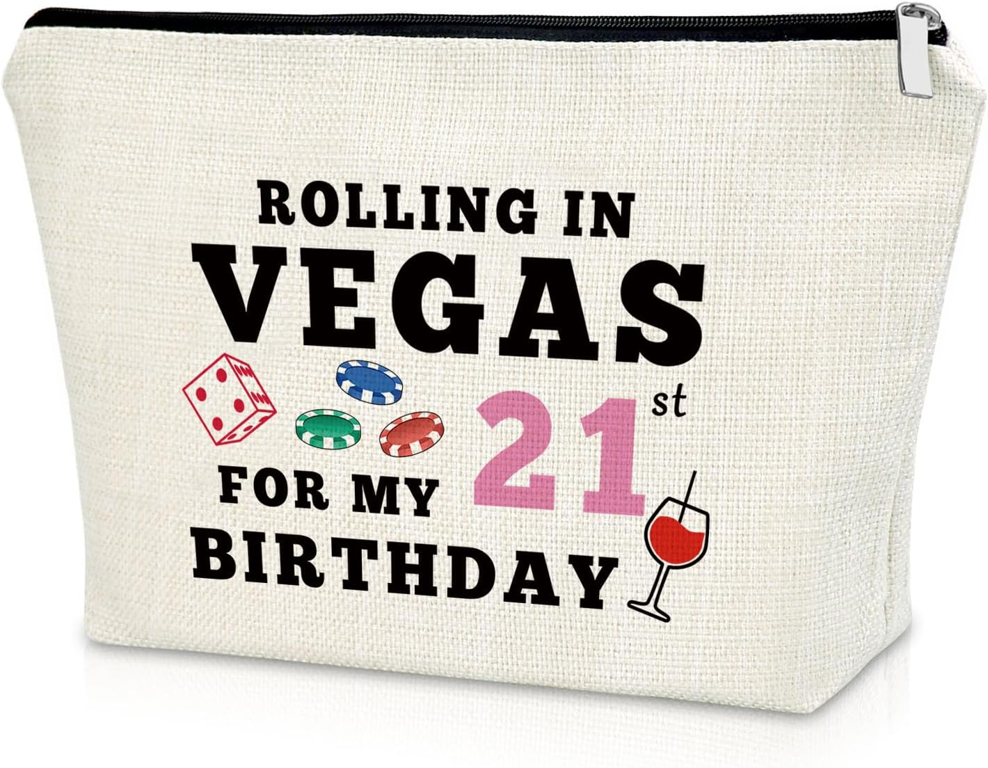 Amazon.com: 21st Birthday Gifts Makeup Bag Las Vegas 21st Birthday ...