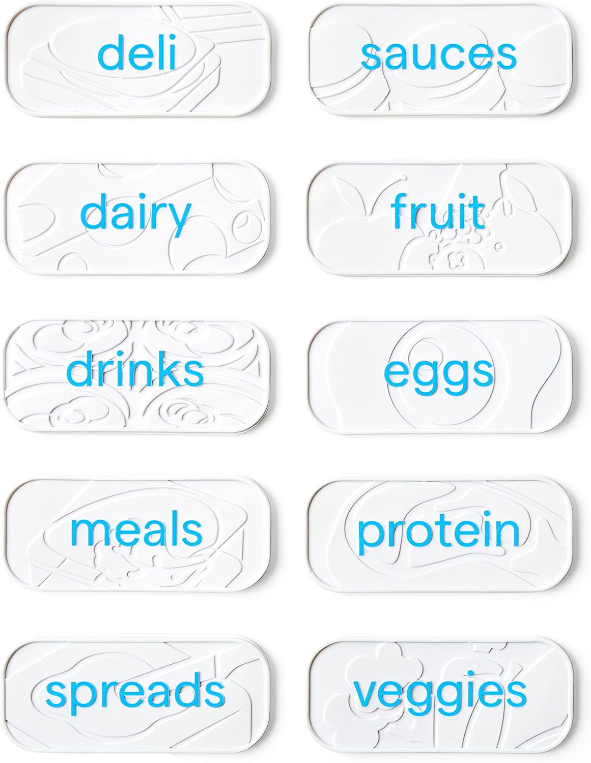 YouCopia ReStickable 3D Fridge Labels, 10-Piece Set with Reusable Nano ...