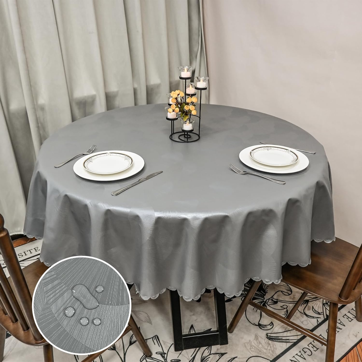 Amazon.com: Xirggur Rectangle Table Cloth, Waterproof Heavy Duty Vinyl ...
