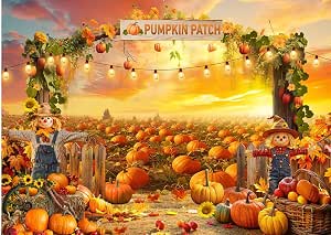 Amazon.com : CYLYH 7X5FT Fall Backdrop Photography Pumpkin Patch ...