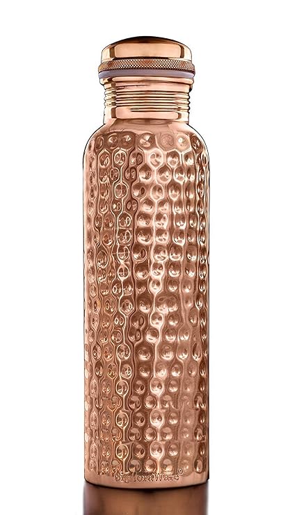 Buy Signoraware Copper Water Bottle Hammer Finish ,1 Piece ,Copper, 900 ...