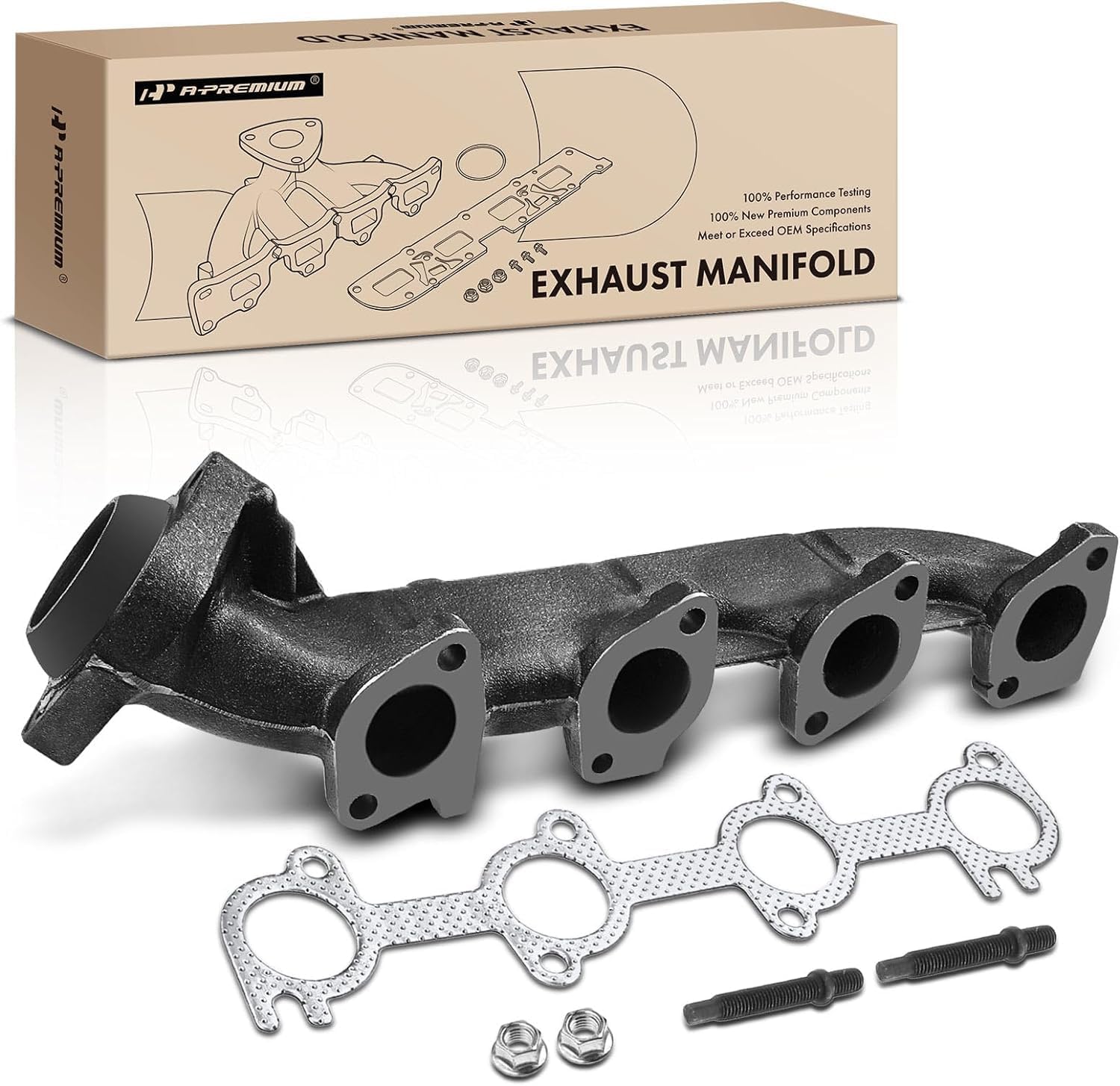A-Premium Right Exhaust Manifold Kit W/Gasket & Studs & Nuts [8Cyl 5.4L ...