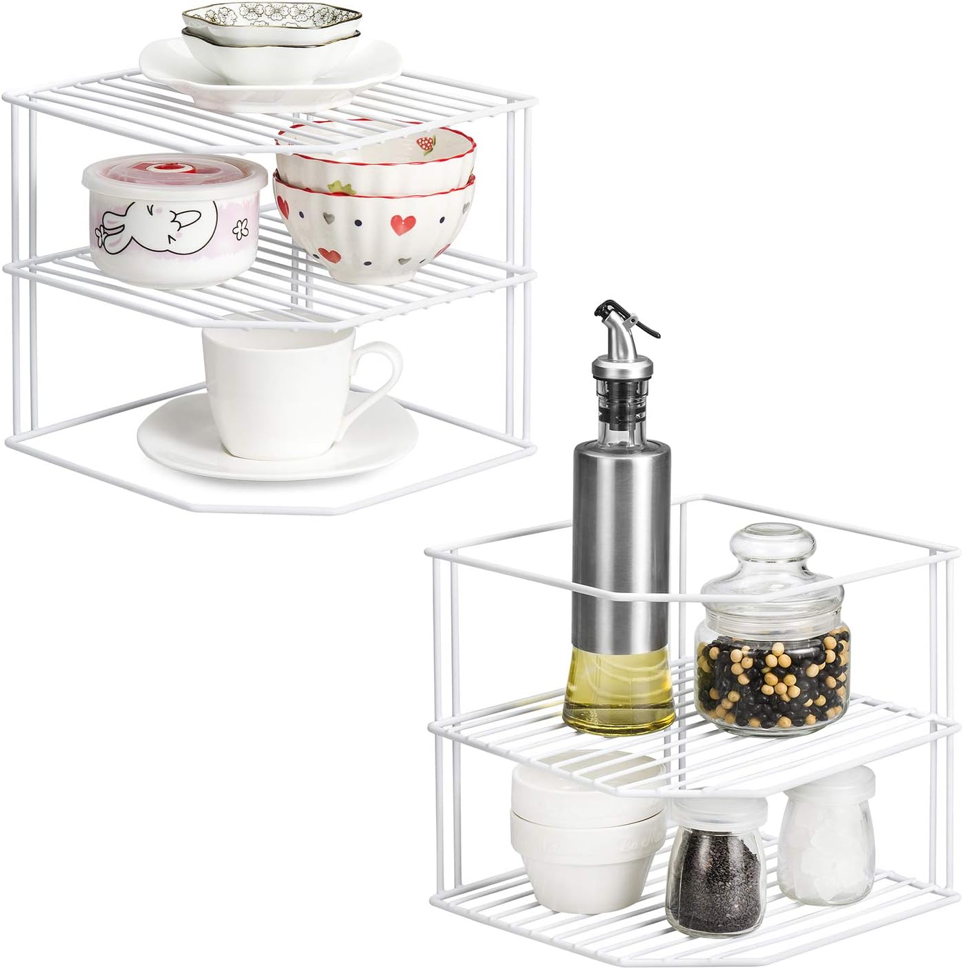 3 Tier Corner Shelf Insert Plate Rack Holder Kitchen Cupboard Storage ...