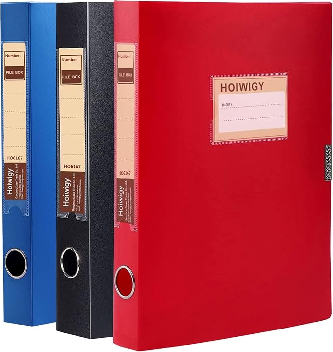 Foldable A4 Document Box With Lid, Size 31x24x4cm, Pack-4 Plastic File ...