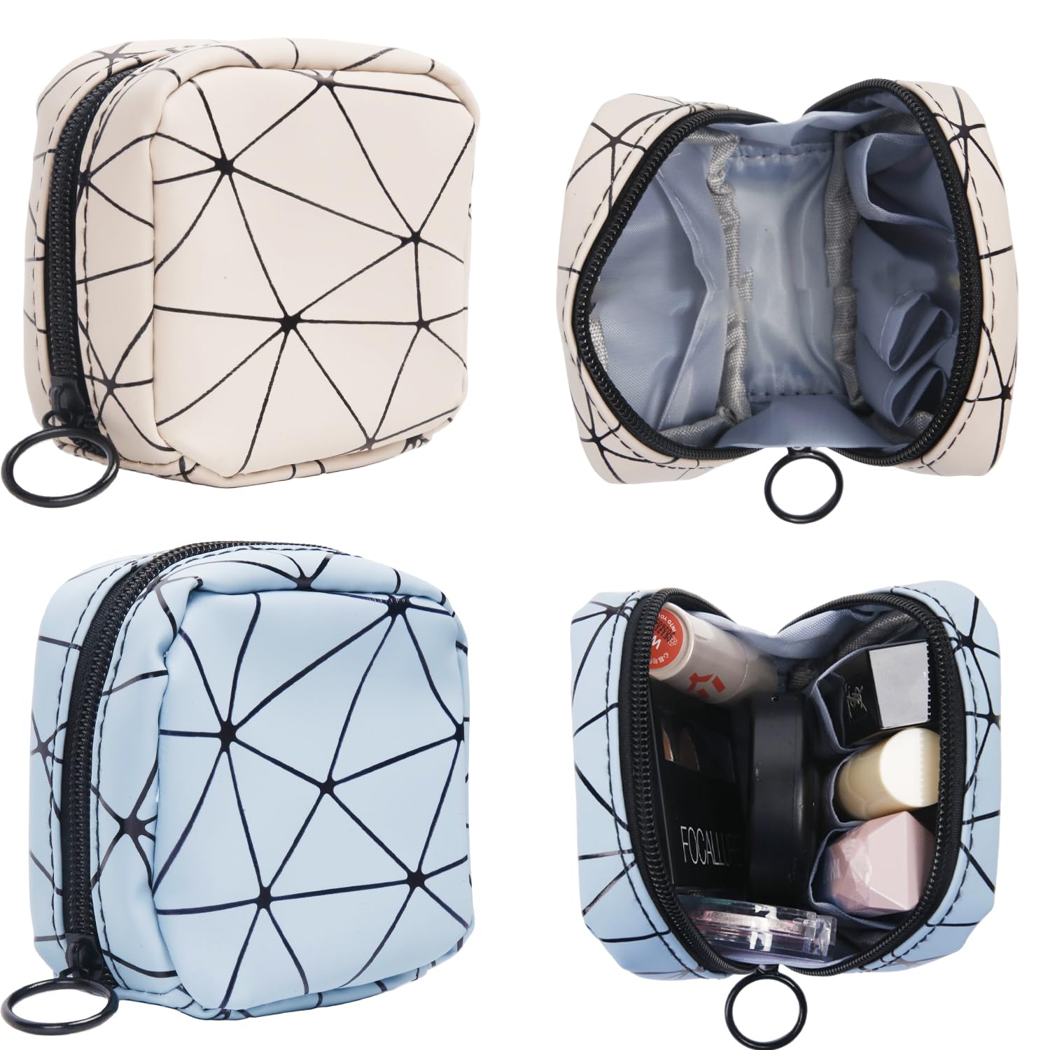 Amazon.com : HLQHXWHZT 2 piece Mini Makeup Bag Travel Makeup Pouch Lazy ...