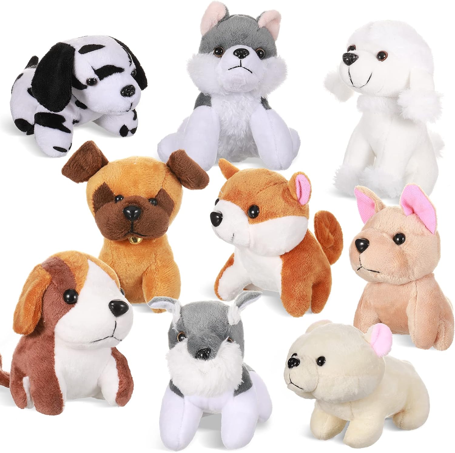 Amazon.com: Aoriher 9 Pieces Mini Plush Dog Stuffed Animals Bulk Cute ...